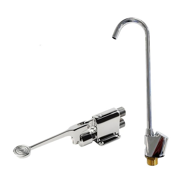 Handsfree Swan Neck Bottle And Cup Filler Tap With Foot Valve.